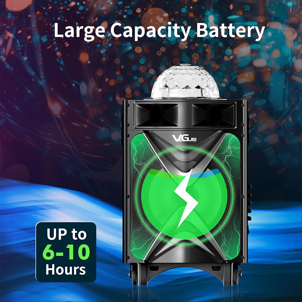 VeGue VS-1088 Bluetooth Karaoke Machine(with Disco Ball) – VeGue | Portable Karaoke Machines ...